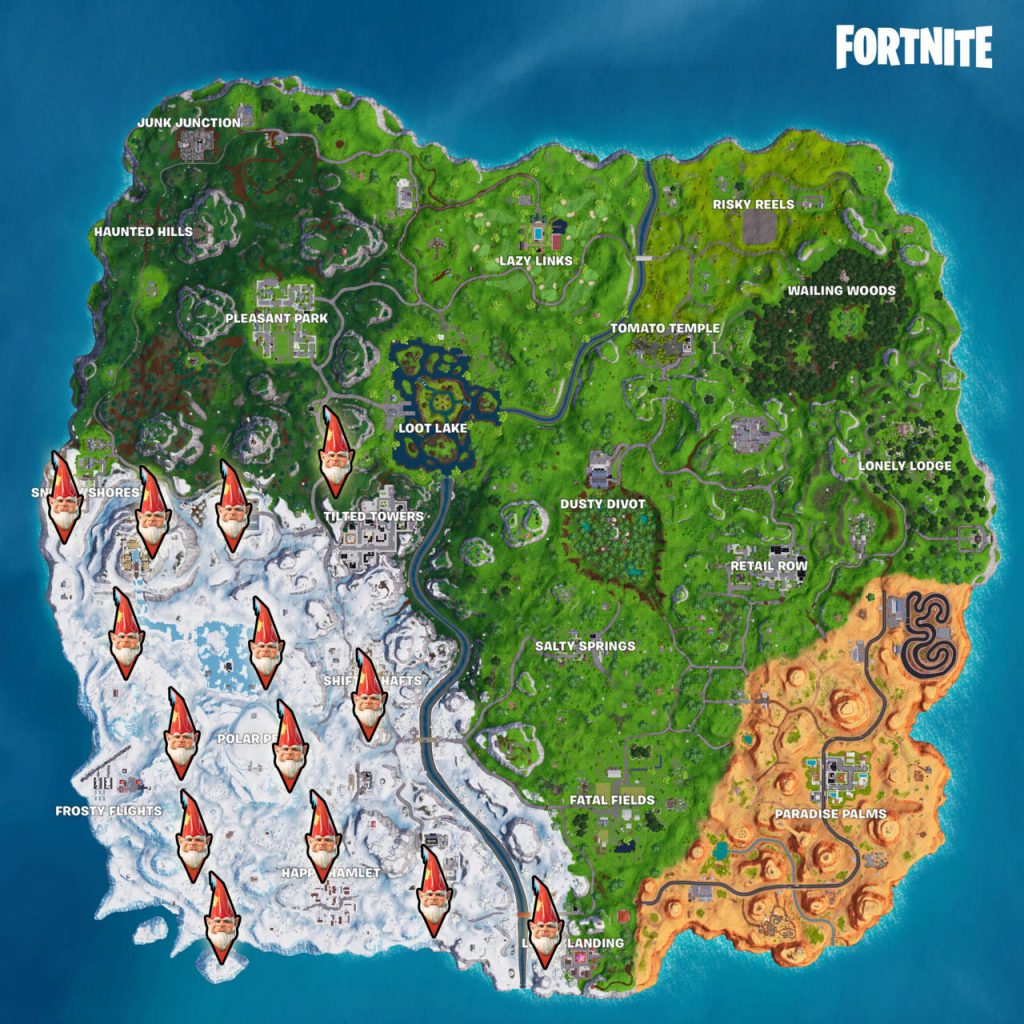 Fortnite : Où sont les nains de jardin glacés ? (Challenge Semaine 6 ...