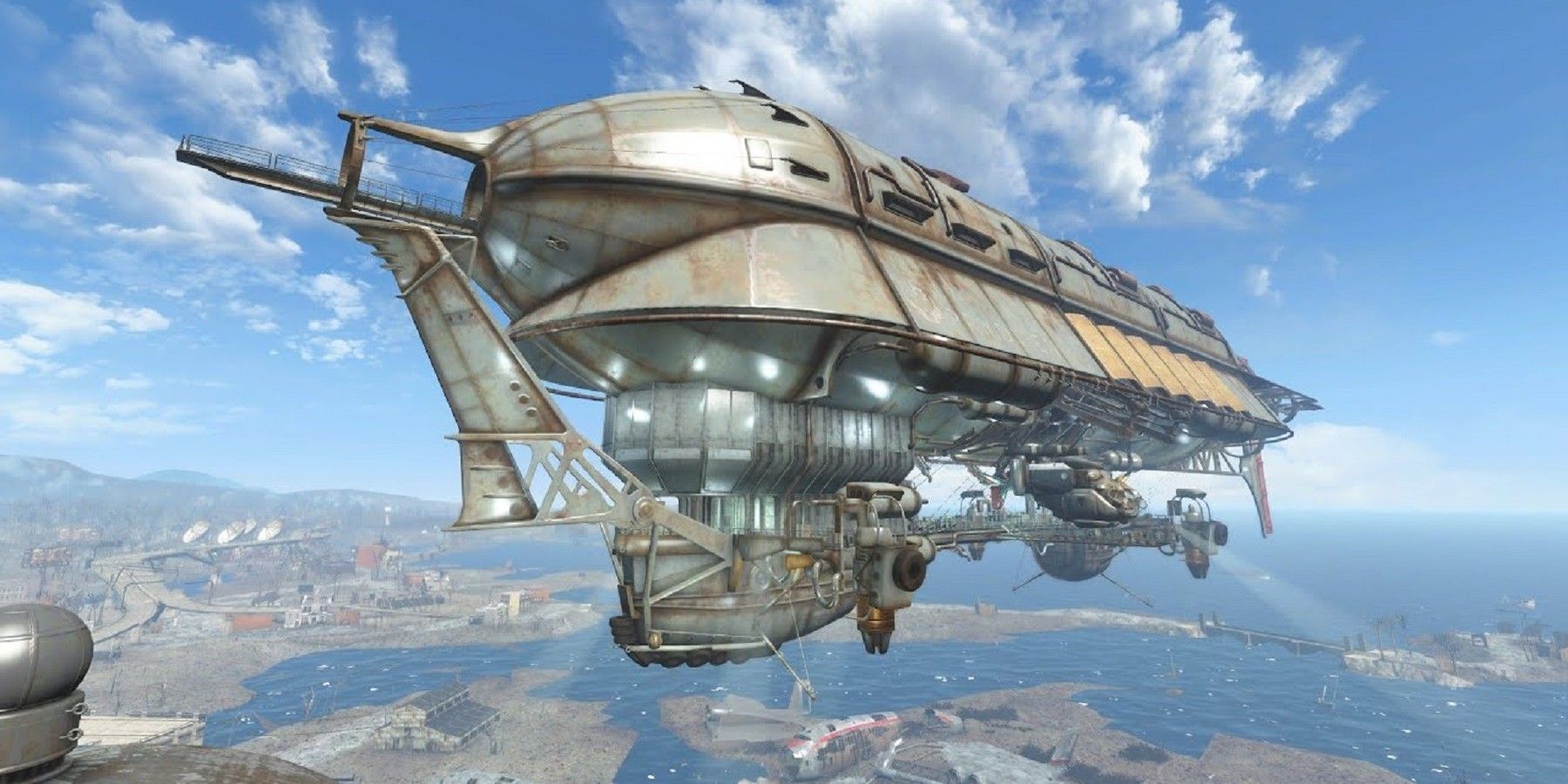 Comparaison d'images entre Fallout 4 et le Prydwen de la série Fallout ...